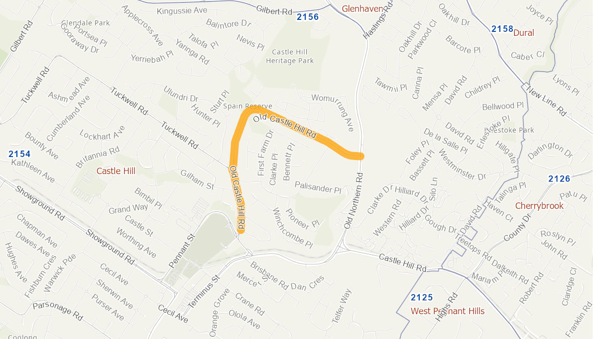 Old Castle Hill Road (Castle Hill) - 047038-12NSW-RTR | Infrastructure ...