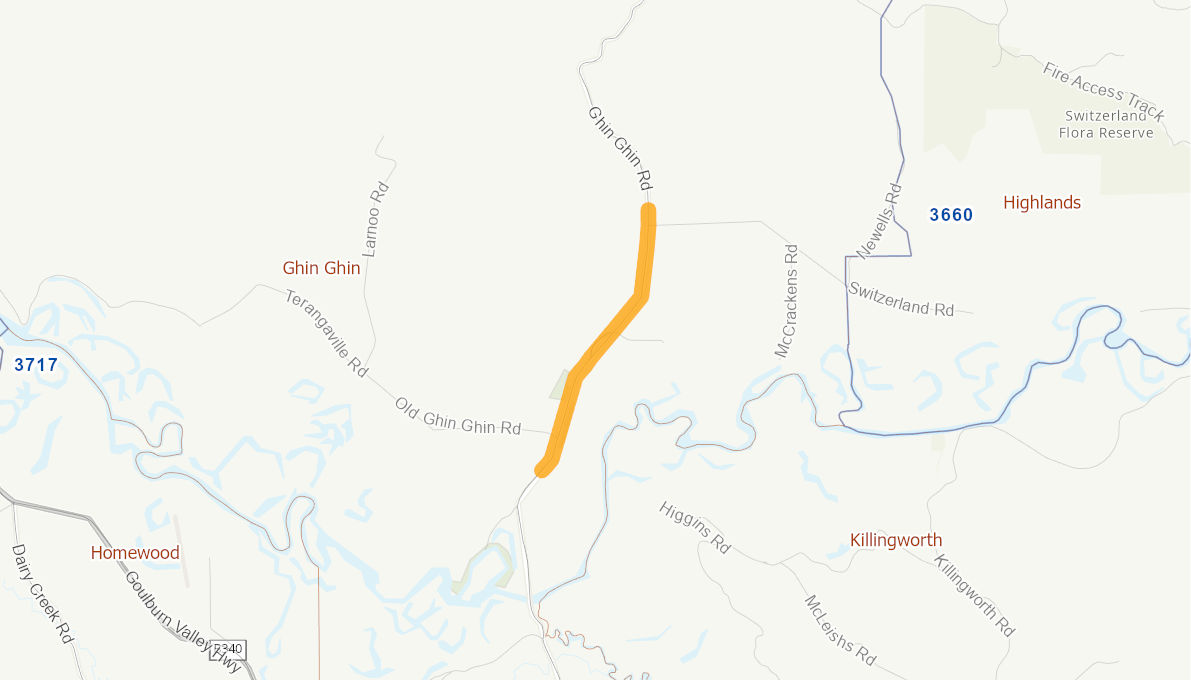 Ghin Ghin Road - From North of Switzerland Road to South of Old Ghin ...