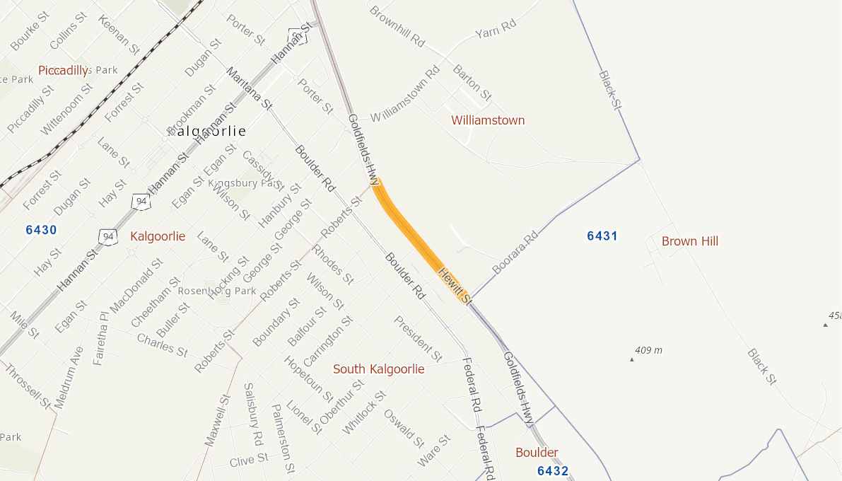 Goldfields Highway - From Boorara Road to Roberts Street - KALGOORLIE ...