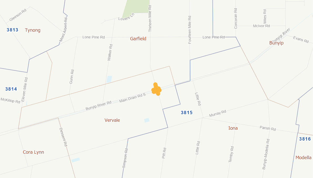 Thirteen Mile Road - Bunyip River Road and Pitt Road - VERVALE - 091280 ...