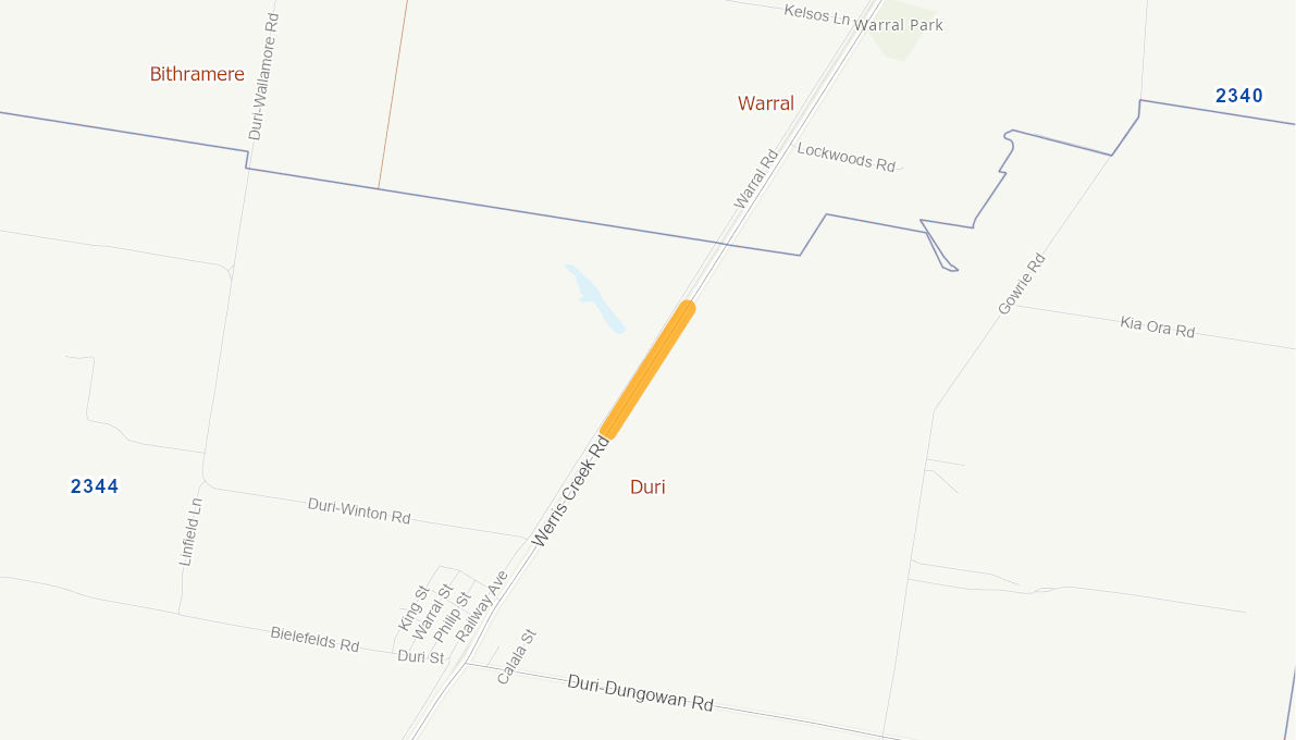 Werris Creek Road - 2km to 3km North of Duri-Dungowan Road - DURI ...