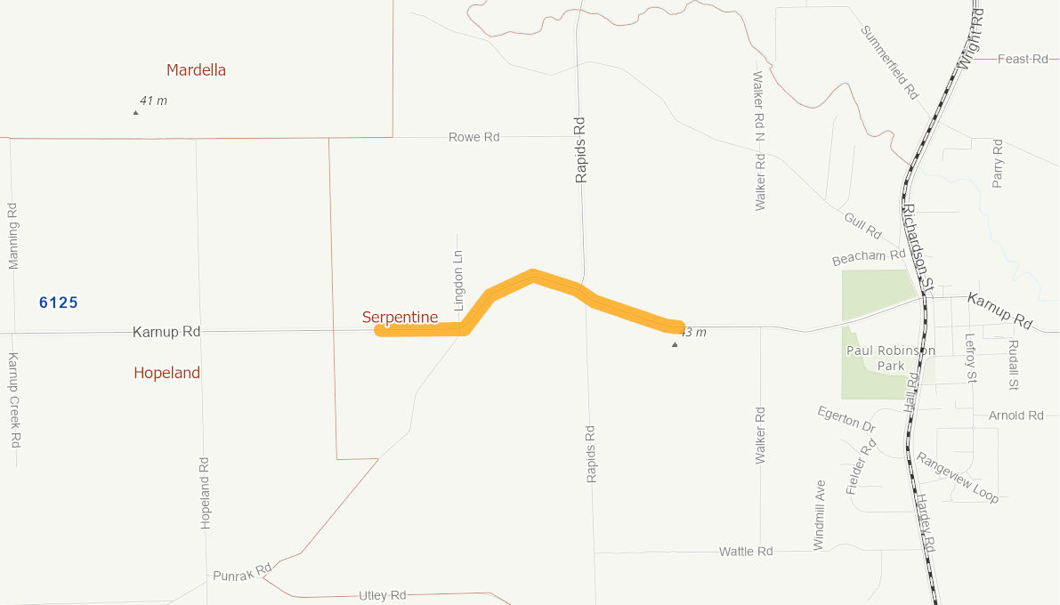 Karnup Road - Between 0.71km west of Walker Road and 1.59 km east of ...
