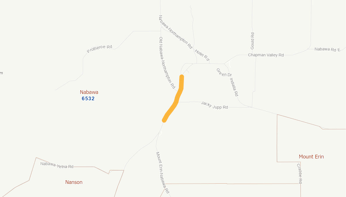 Moonyoonooka Road - Between 0.02km south of River Road and 0.32km north ...