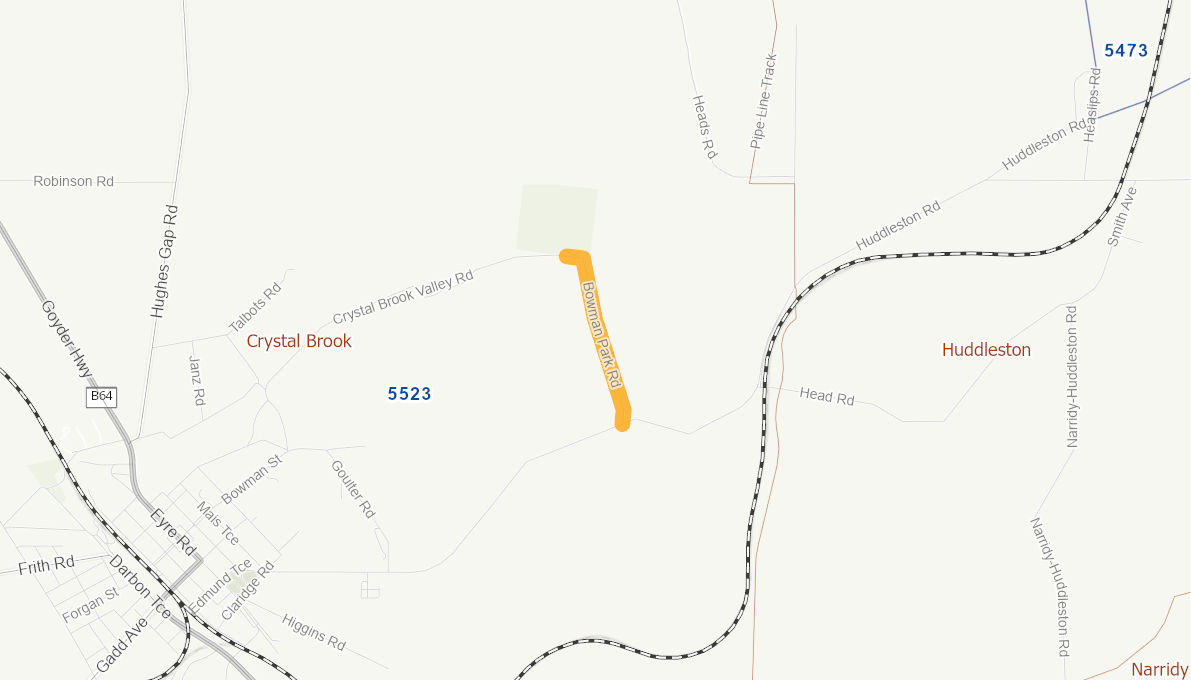 Bowman Park Road (rural road) - 100085-18SA-RTR | Infrastructure ...