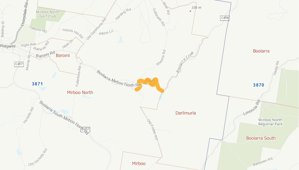 Boolara - Mirboo North Road - Old Foster Road to 1.5km east of Old ...