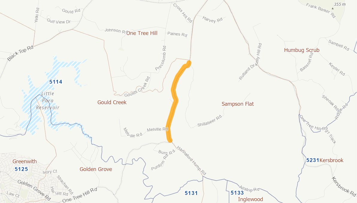 One Tree Hill Road, (rural road) - 101329-19SA-RTR | Infrastructure ...