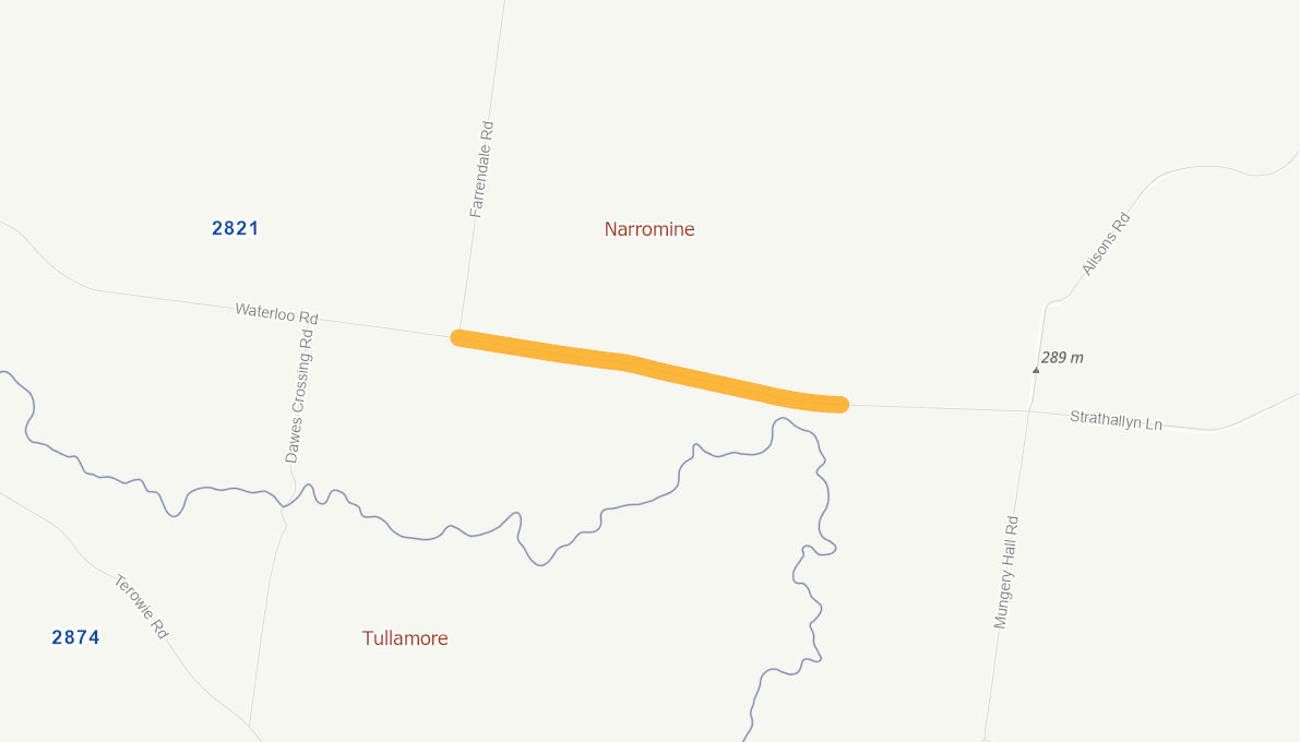 Strathallyn Lane (rural road), Narromine - 105937-19NSW-RTR ...