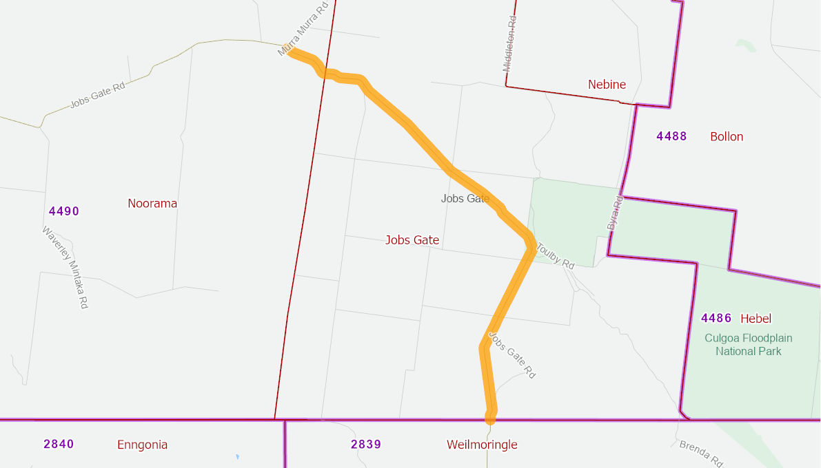 Jobs Gate Road (Rural Road), Cunnamulla - 112839-20QLD-RTR ...