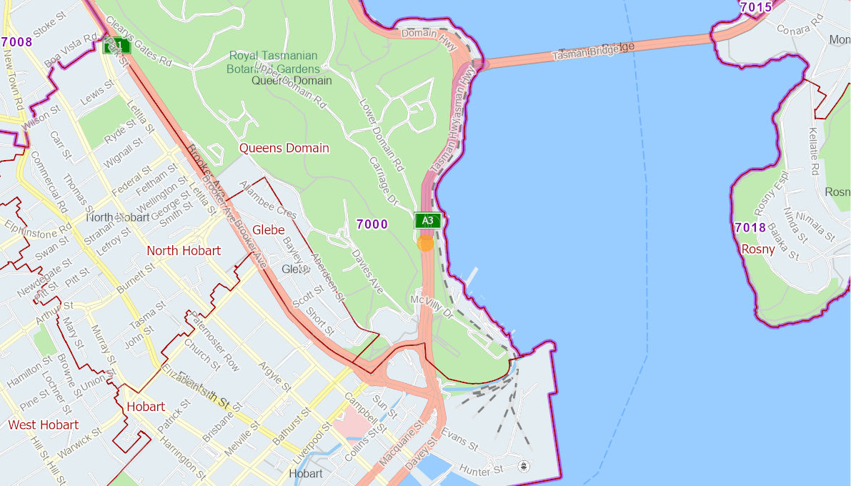 Tasman Highway - Lower Domain Road - QUEENS DOMAIN - 113022-21TAS-BS ...