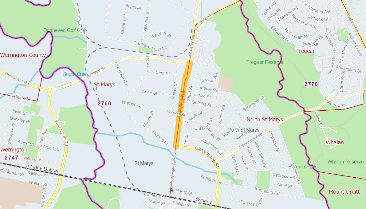 Forrester Road - between Glossop Street and Christie Street - ST MARYS ...