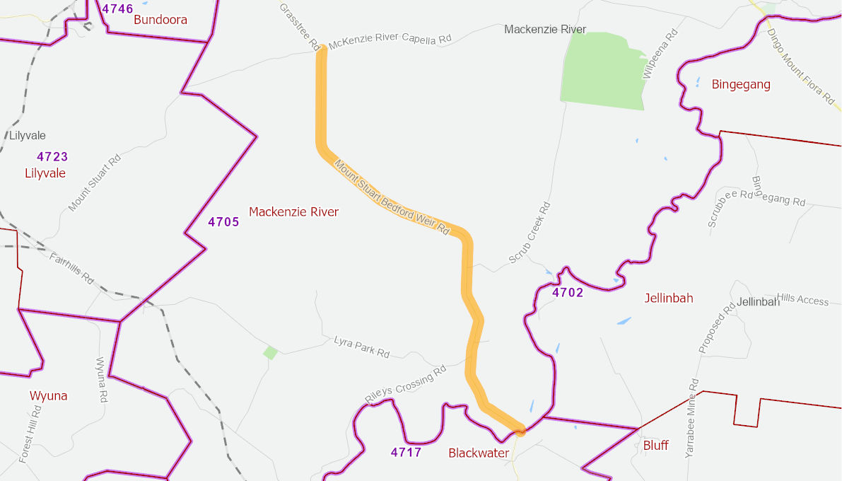Mt Stuart-Bedford Weir Road, (rural road) - 113734-20QLD-RTR ...