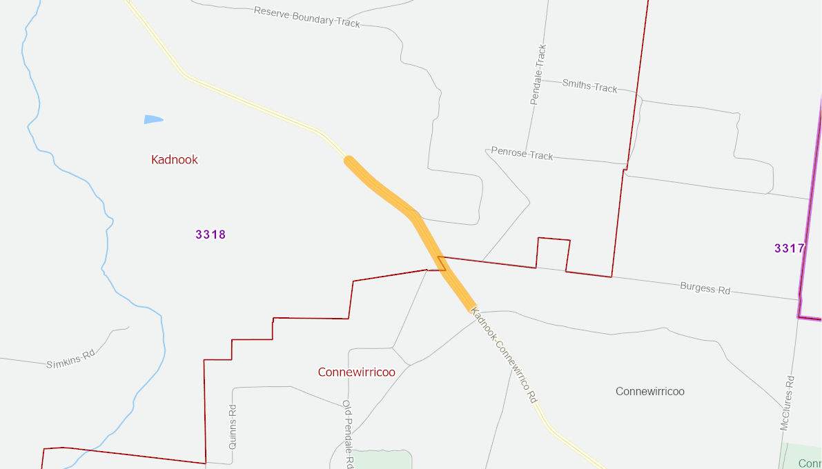 Kadnook - Connewirrico Road (rural road) - 115631-21VIC-RTR ...